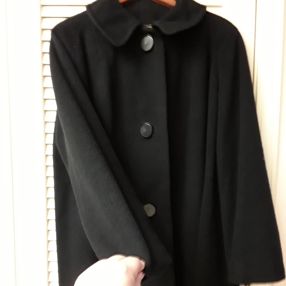 Black Cashmere Vintage Trench Button Peacoat - Gem